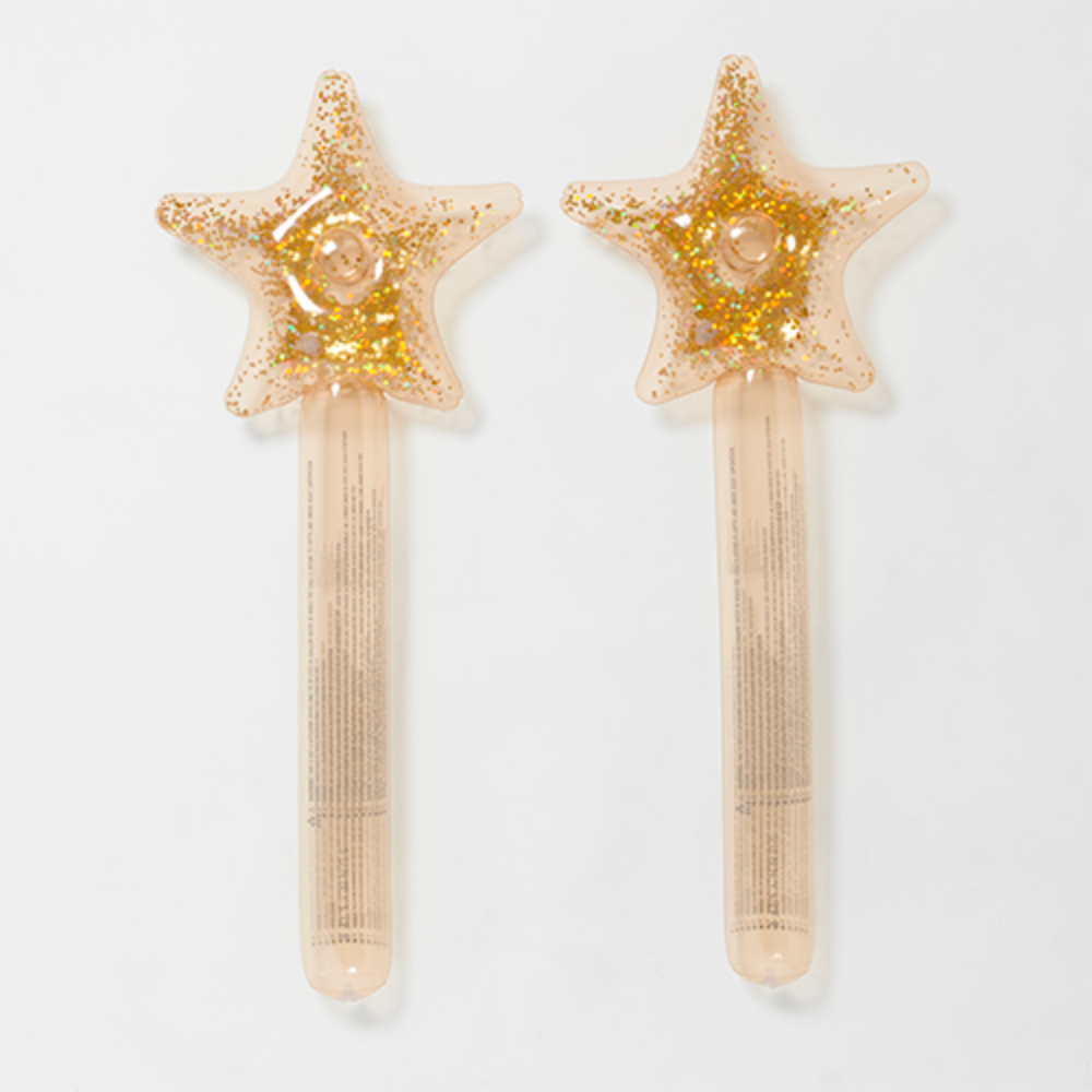 SUNNYLiFE Kids Inflatable Star Wand Princess Swan Gold Set of 2 ...
