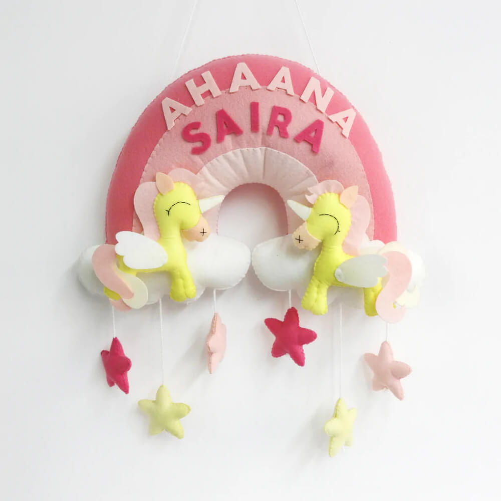 GWD Kids Two Little Unicorns Personalised Name Hanging – AllThingsBaby.com